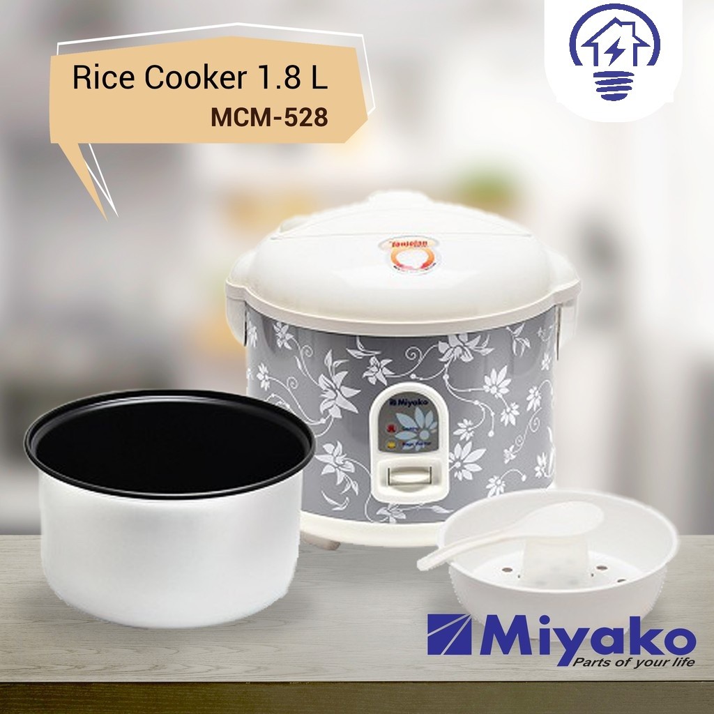 Jual Rice Cooker Miyako MCM528 Magic Com 1.8 Liter 3in1 395 Watt MCM ...