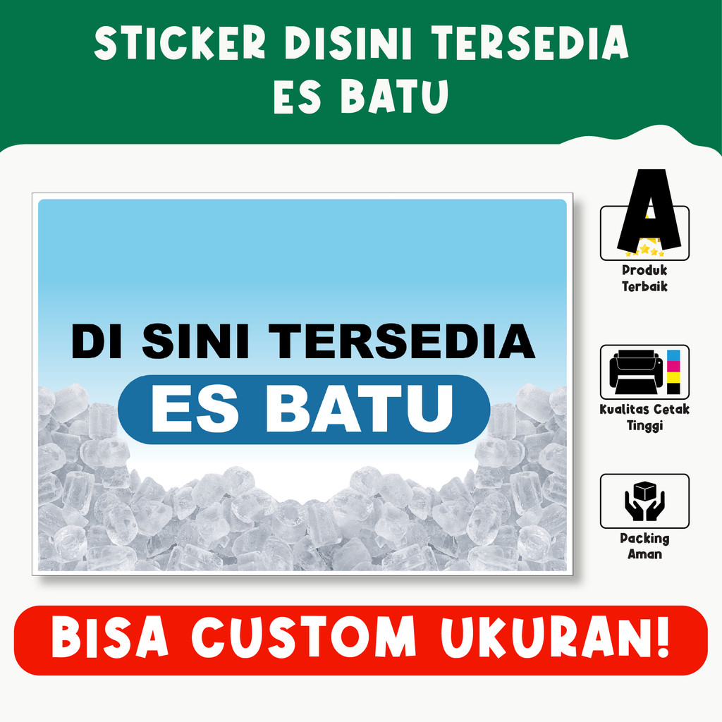 Jual Sticker Es Batu – Tanda Ketersediaan Es Batu, Vinyl Tahan Air ...