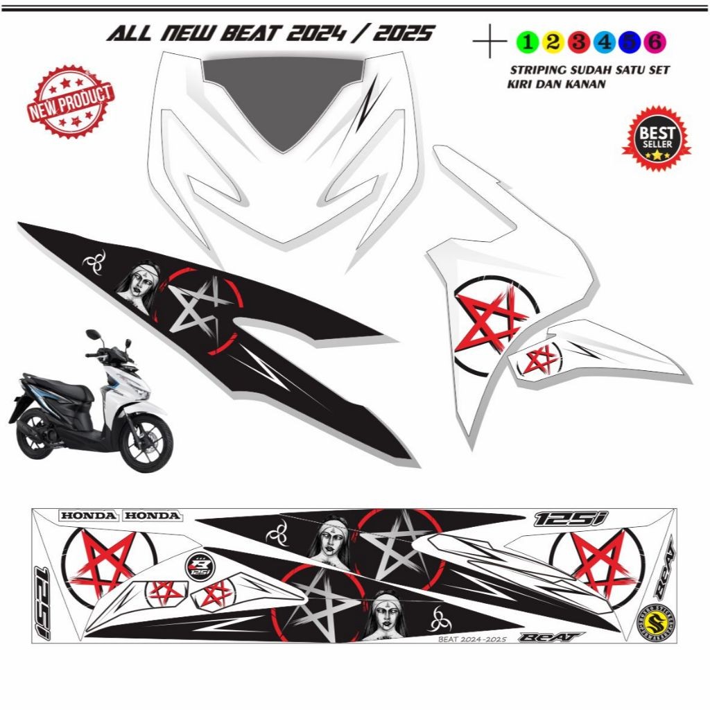 Jual COD / STRIPING KEREN ALL NEW BEAT DELUXE 2024 / STICKER BEAT BARU ...