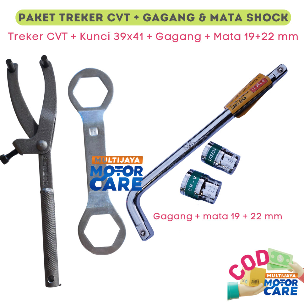 Jual Paket Treker CVT + Kunci Kopling + Gagang Sock Mata Sock 19 22 mm MURAH | Shopee Indonesia