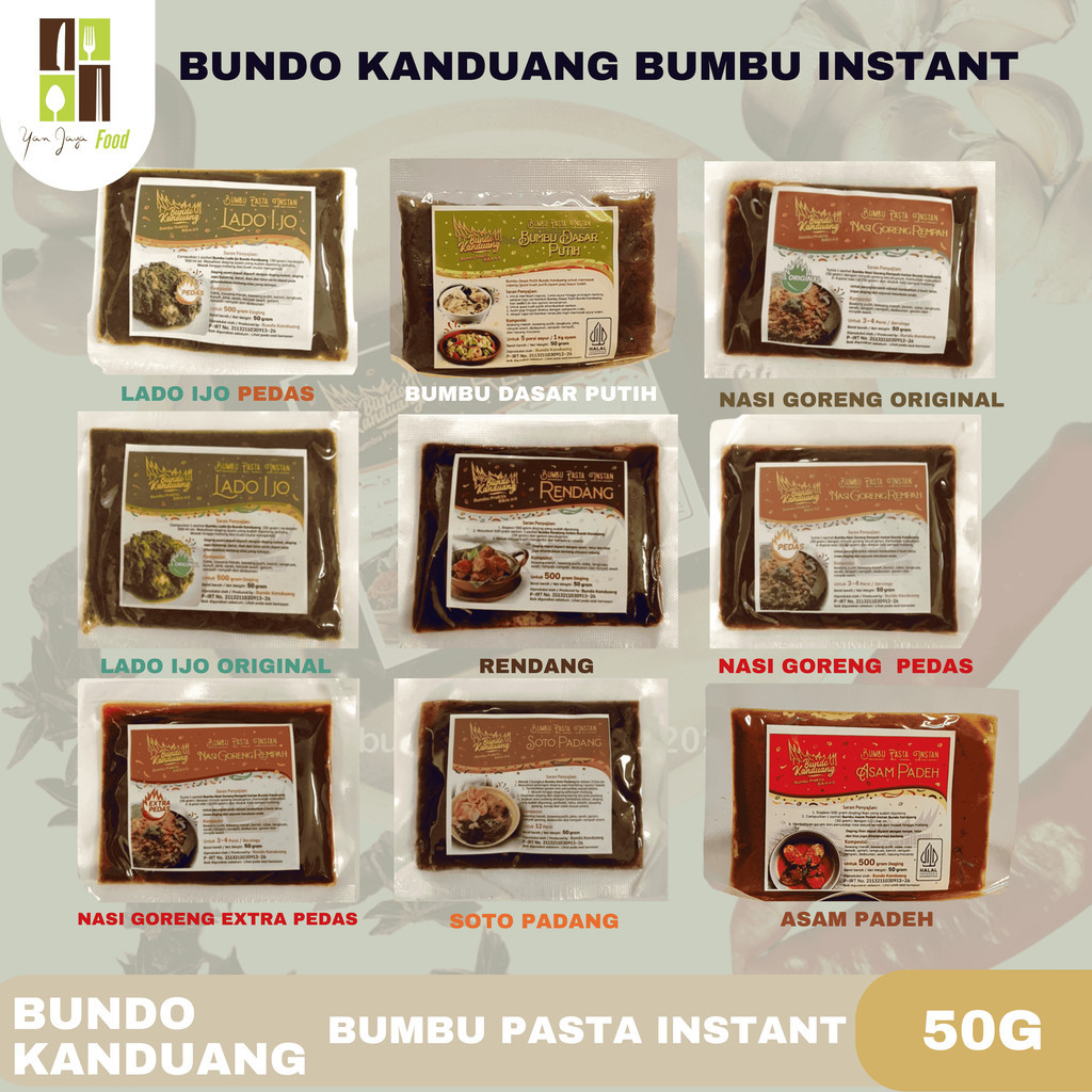 Jual Bundo Kanduang Bumbu Instant 50g / Bumbu Rendang / Bumbu Nasi Goreng / Bumbu Dasar Putih ...