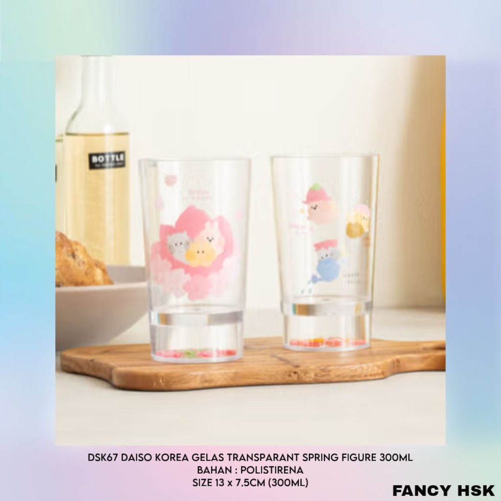Jual KOREA DAISO GELAS TRANSPARANT SPRING FIGURE 300ML DSK67 | Shopee Indonesia