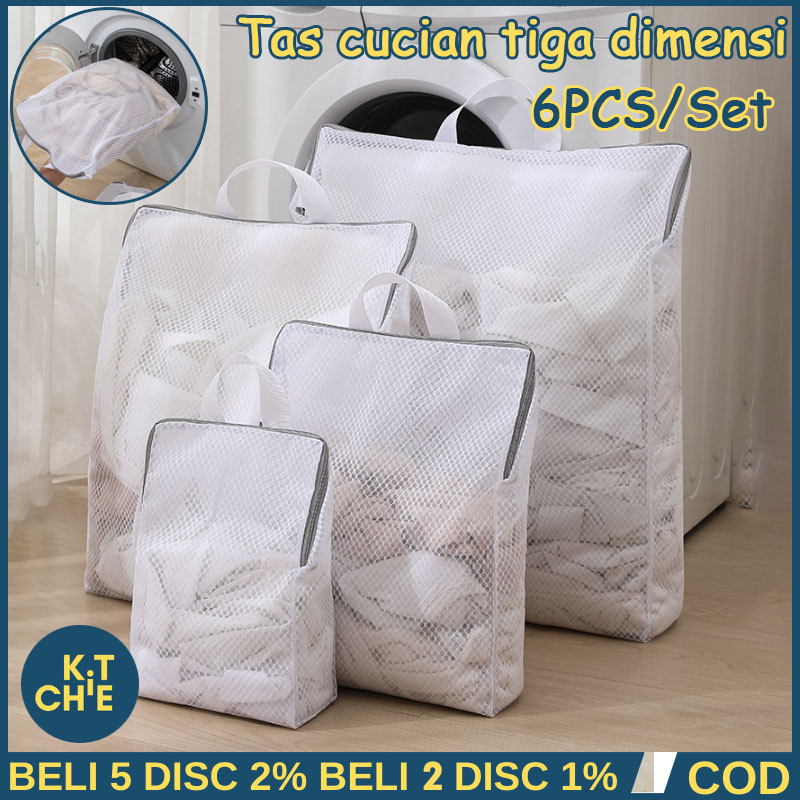 Jual 6PCS Laundry Bag Washing Net Laundry Bag Kantong Jaring Cuci ...