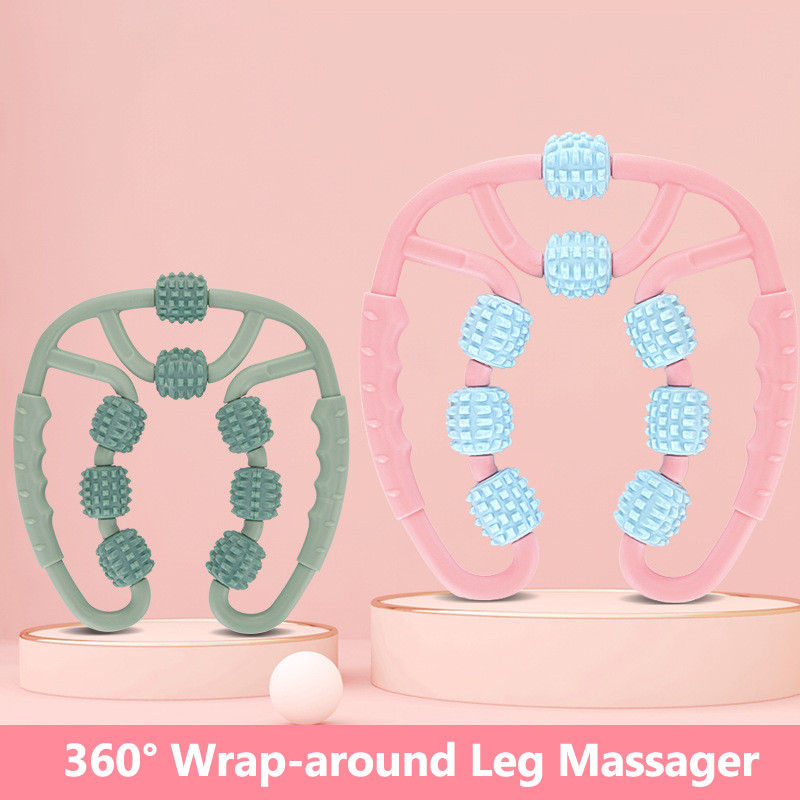 Jual U Shape Trigger Point Yoga Massage Roller 8 Wheel for Arm Leg Neck ...