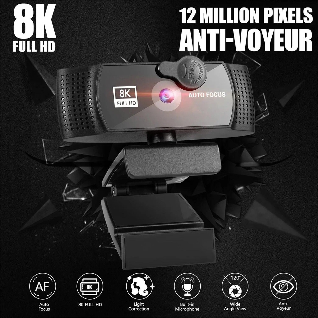 Jual Full HD Web Camera 8K 12M 60 FPS Auto Focus Webcam With Microphone ...