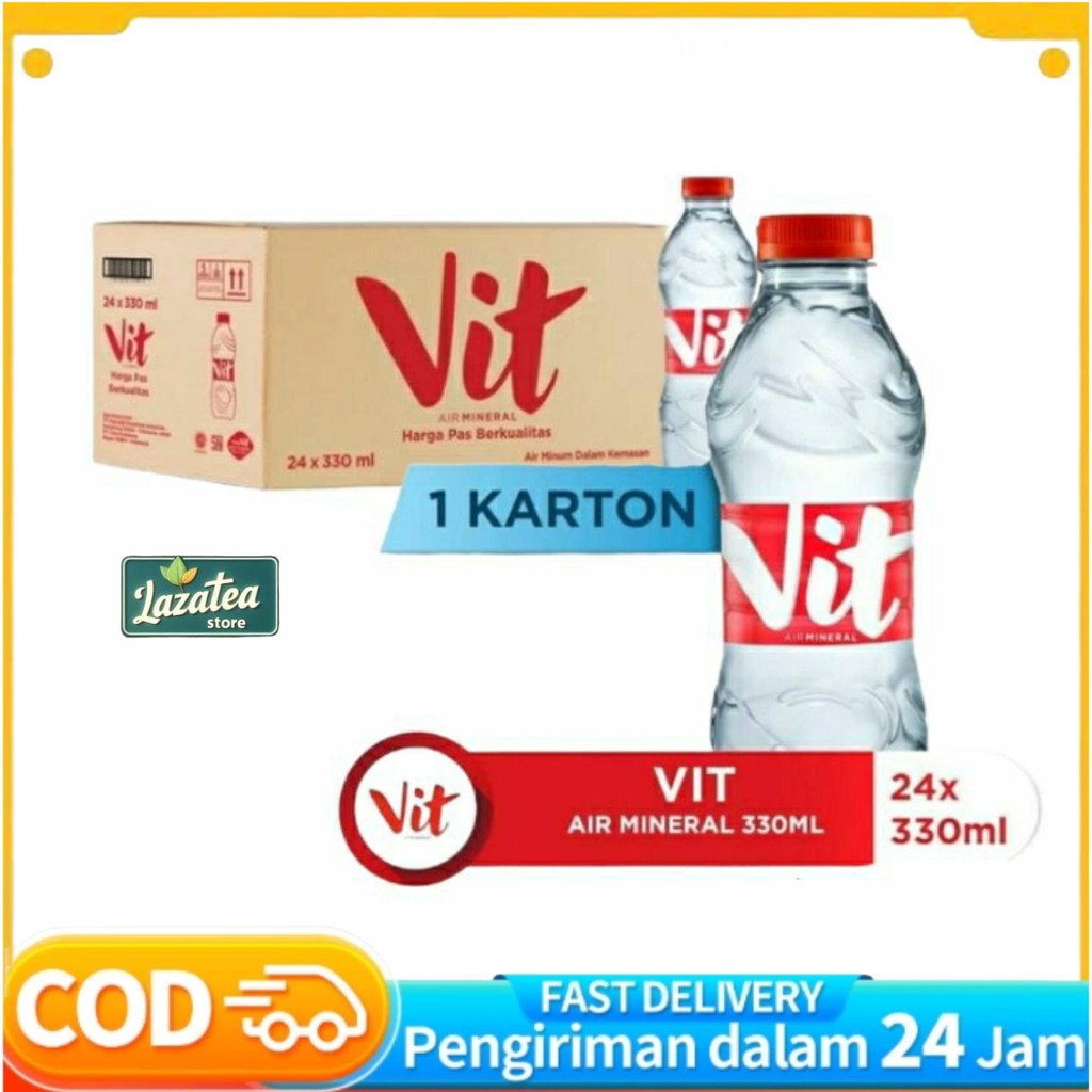 Jual VIT 330 ML - AIR MINUM MINERAL VIT BOTOL KECIL 1 DUS | Shopee ...