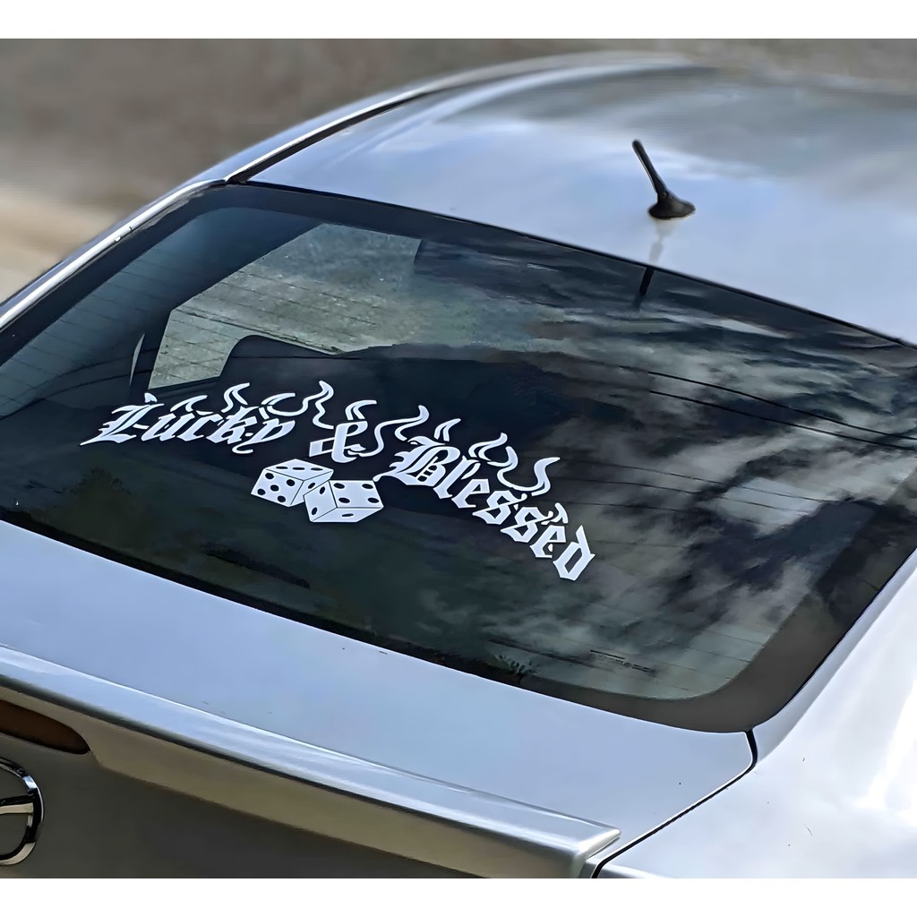 Jual Lucky & Blessed Car Sticker for Windshield Rear Window Car Sticker ...