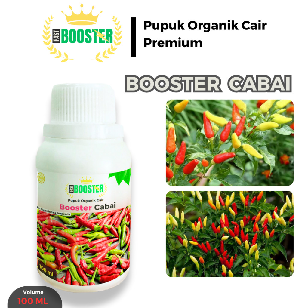 Jual Pupuk Organik Cair Cabai 100ml Booster pelebat cabai dan memaksimalkan hasil panen kemasan ...