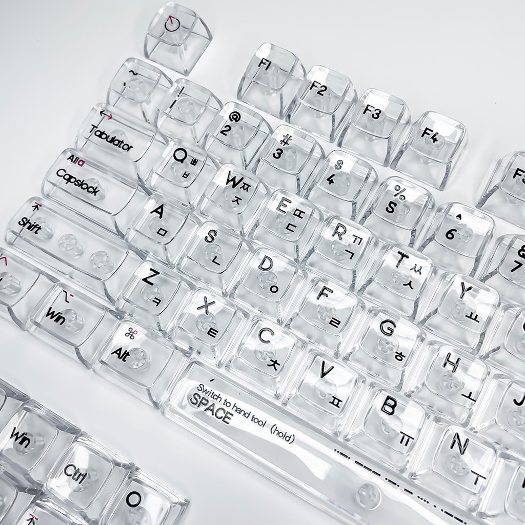Jual 132 Keys Crystal Transparent Keycaps Korean Arabic Russian Backlit ...
