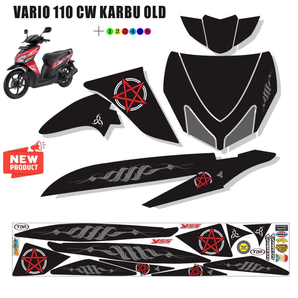 Jual STIKER KEREN STRIPING STICKER MOTOR VARIO CW 110 OLD LIS SIMPLE V5 ...