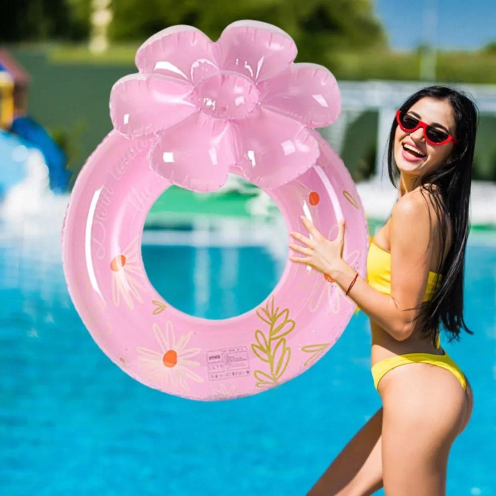 Jual Swimming Ring Swim Circle with Daisy Decor Pool Foats Adult Kids Inflatable Pool Tube Giant ...