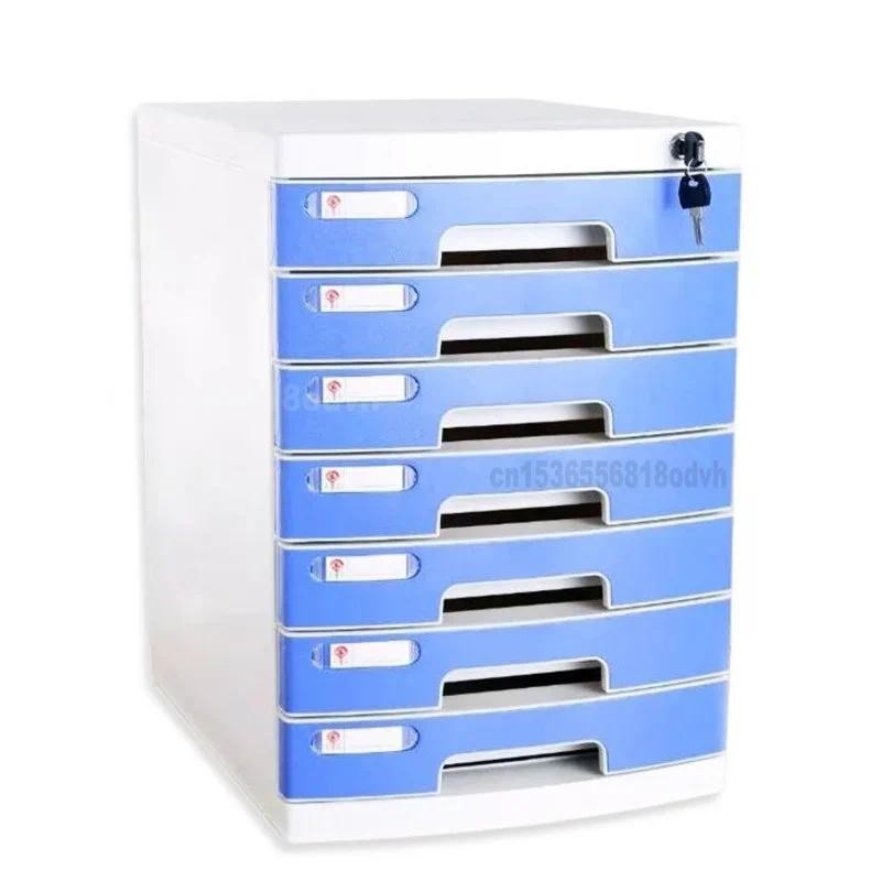 Jual Lockable Desktop File Cabinet, Two-Layer Multi-Drawer Storage Box ...