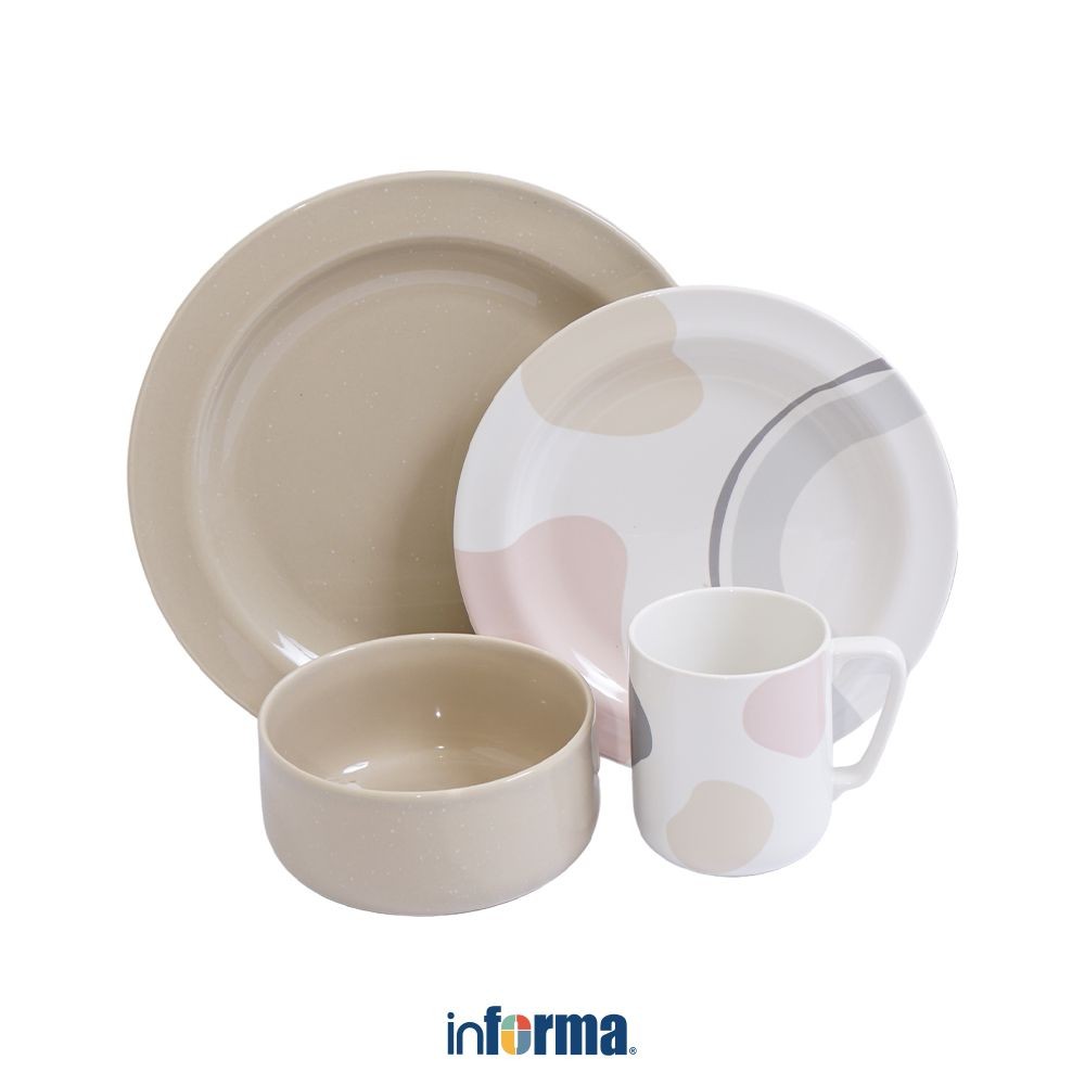 Jual Informa Appetite Osha Set 8 pcs Perlengkapan Makan Geo - Pink ...