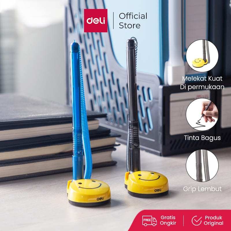 Jual Deli Desk Ballpoint Pulpen Meja 0,7mm Tinta Hitam EQ50 | Shopee ...