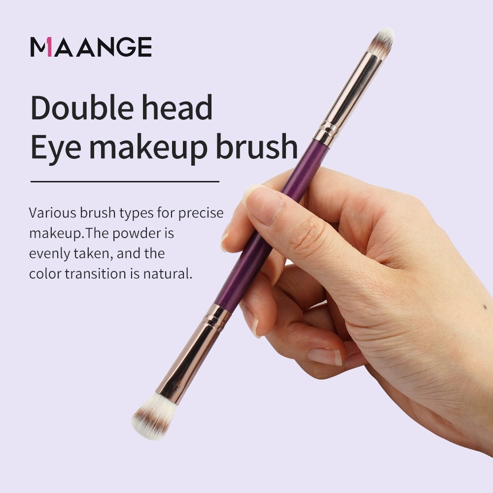 Jual MAANGE Double Head-Eyeshadow Brush Kuas Eyeliner Kuas Detail Set ...