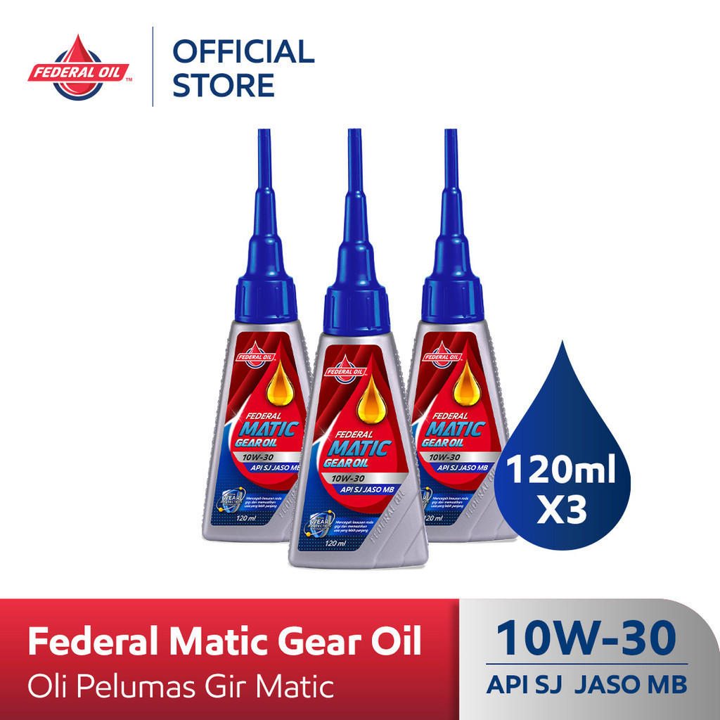 Jual FEDERAL Oil Matic Gear Oil 10W-30 120ml - Oli Pelumas Gir Matic (3 ...