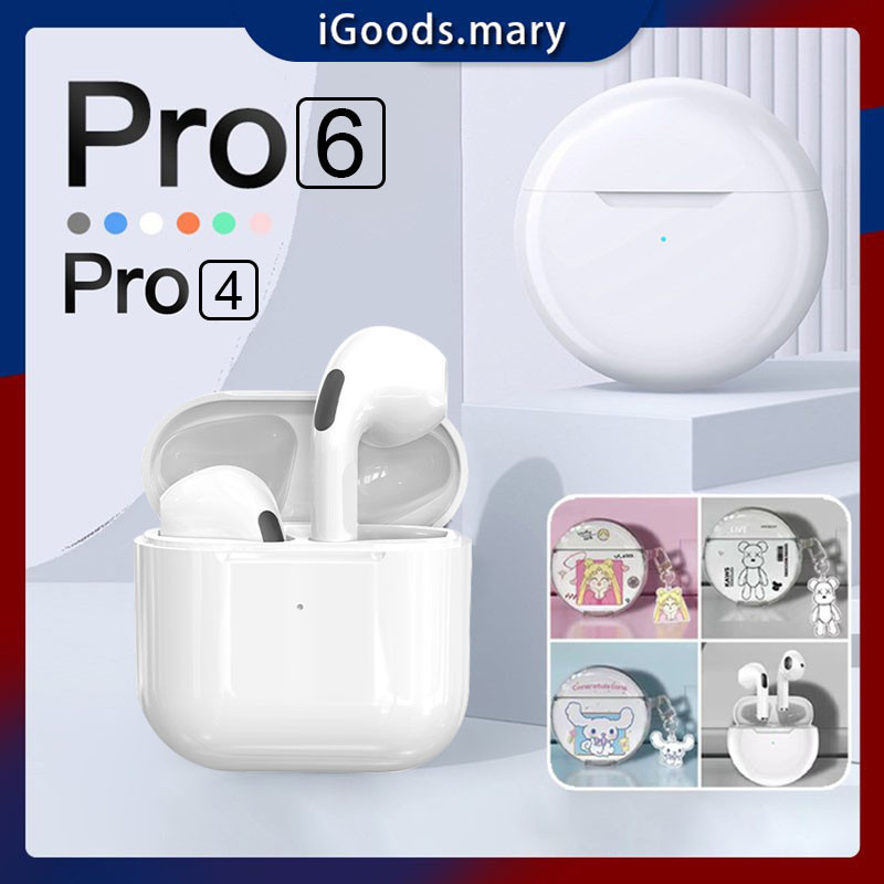 Jual PRO 4/PRO 6 Wireless Earphones Headphones Bluetooth 5.0 HD Call ...