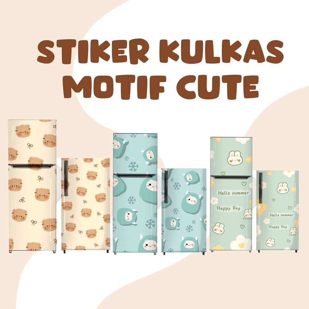 Jual STICKER KULKAS 1 PINTU - STIKER KULKAS 2 PINTU MOTIF BONEKA BUAH ...