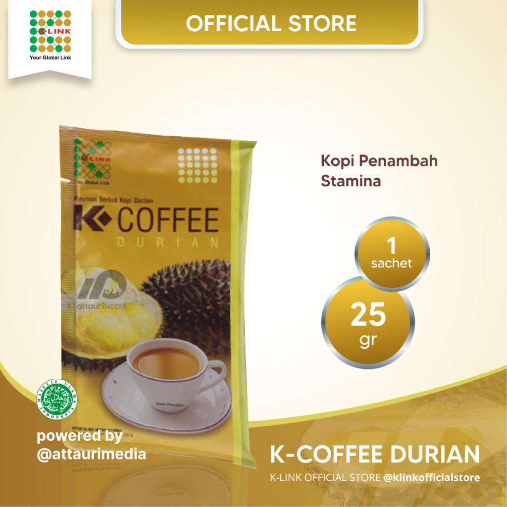 Jual K-Link Kopi Durian Original BPOM Kemasan 1 Sachet Kopi Rasa Durian ...