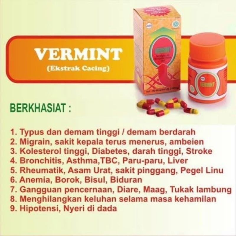 Jual vermint 30 kapsul | vermin obat typus | tipes, demam tinggi | 100% ...