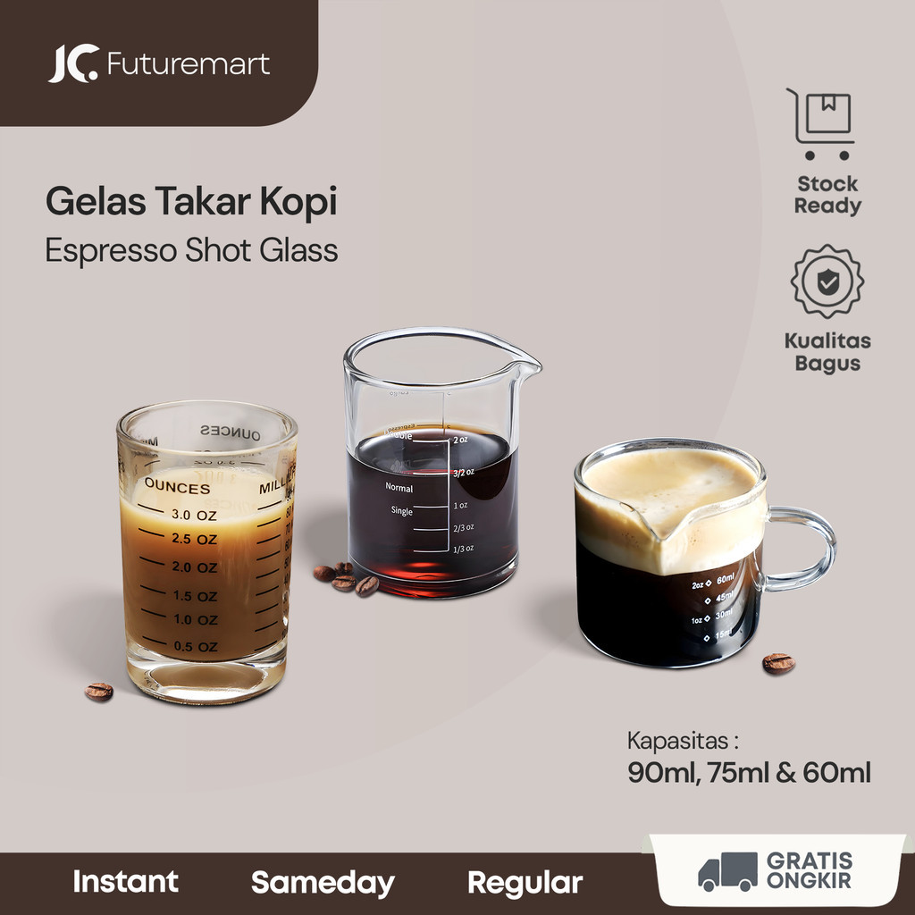 Jual Shot glass espresso coffee Gelas Takar Kopi Sloki Measuring Glass ...