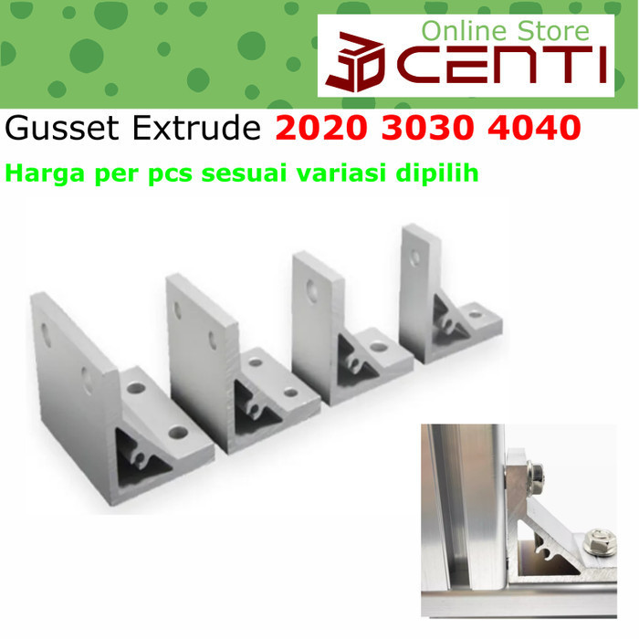 Jual Bracket Gusset element extrude 2020 3030 4040 Siku aluminium profil series 20mm 30mm 40mm ...
