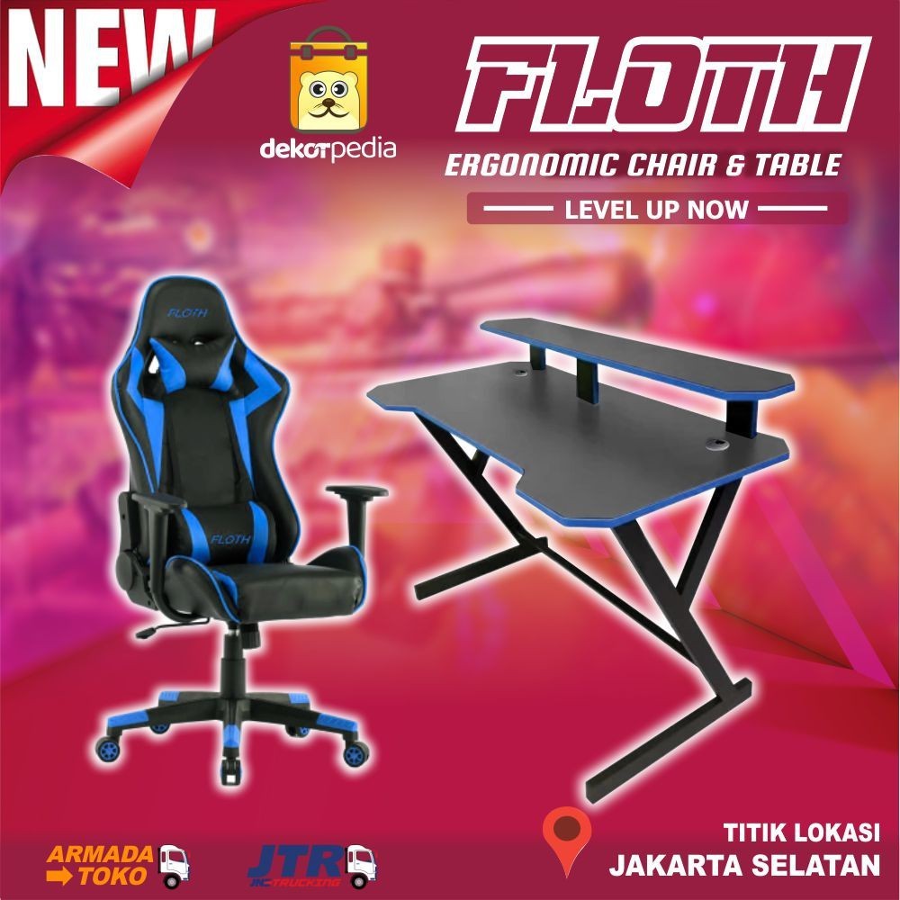 Jual Kursi Gaming Floth 1 Meja Gaming Floth SET (LUAR KOTA) | Shopee ...