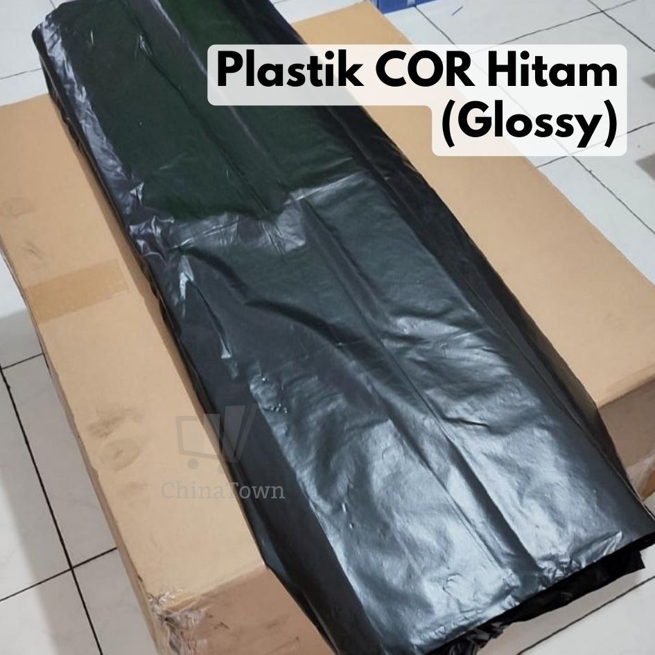 Jual Plastik Cor Hitam GLOSSY 5Kg Roll Plastik Terpal Meteran Tebal ...