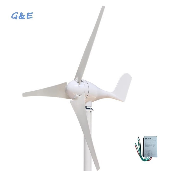 Jual Wind turbine generator 400W 24V 3 blades with Controller complete ...
