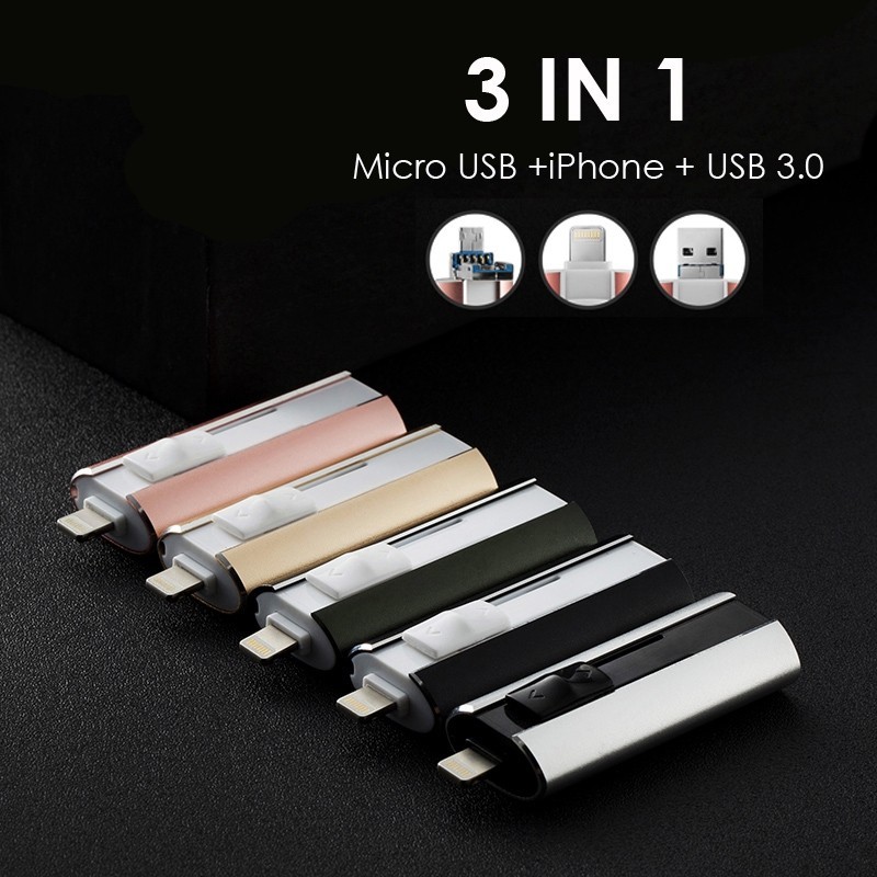 Jual IOS Type C USB Flashdisk Drive to Micro USB 3-IN-1128GB 256GB ...
