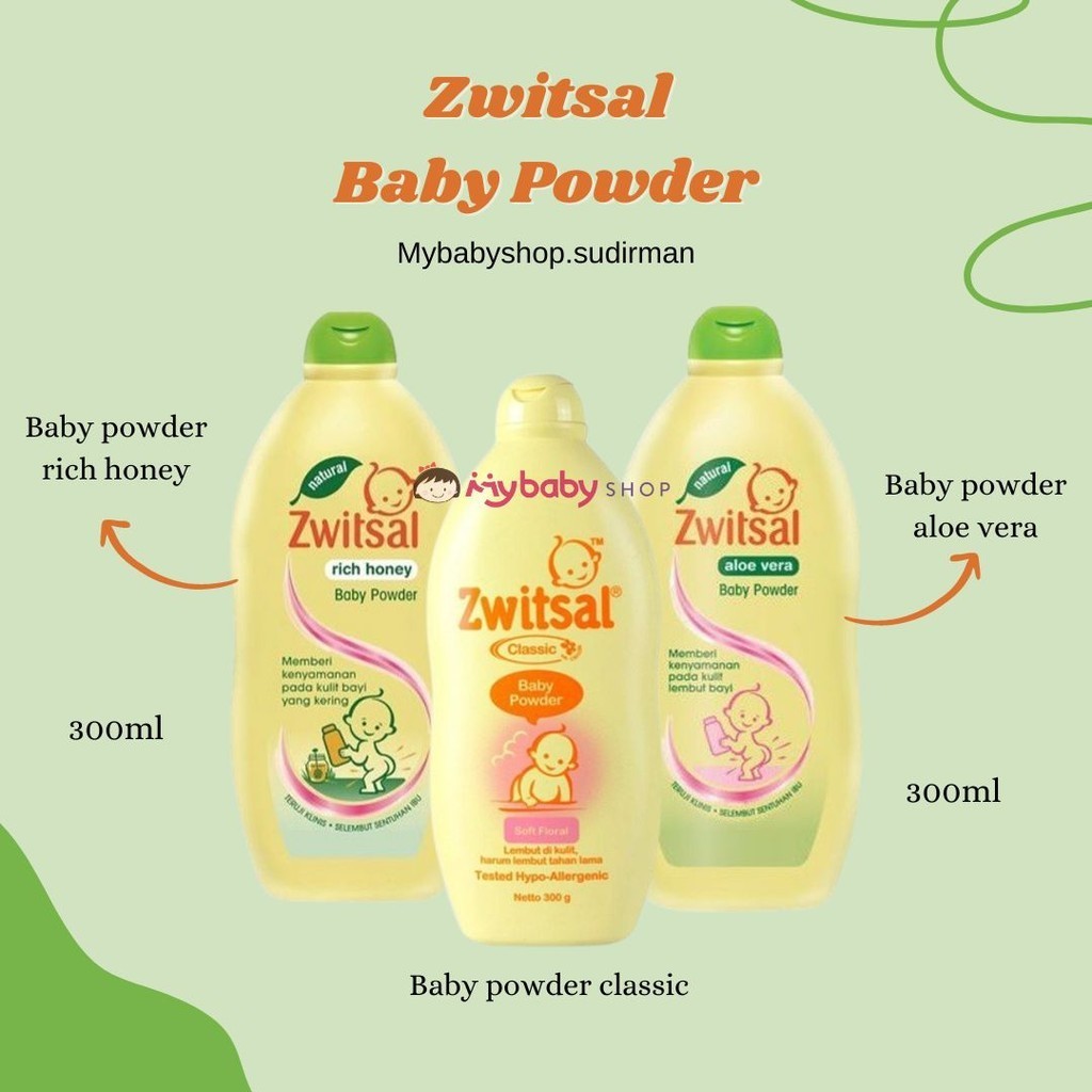 Jual Zwitsal Baby Powder Aloe Vera,Classic & Rich Honey 300gr | Shopee ...