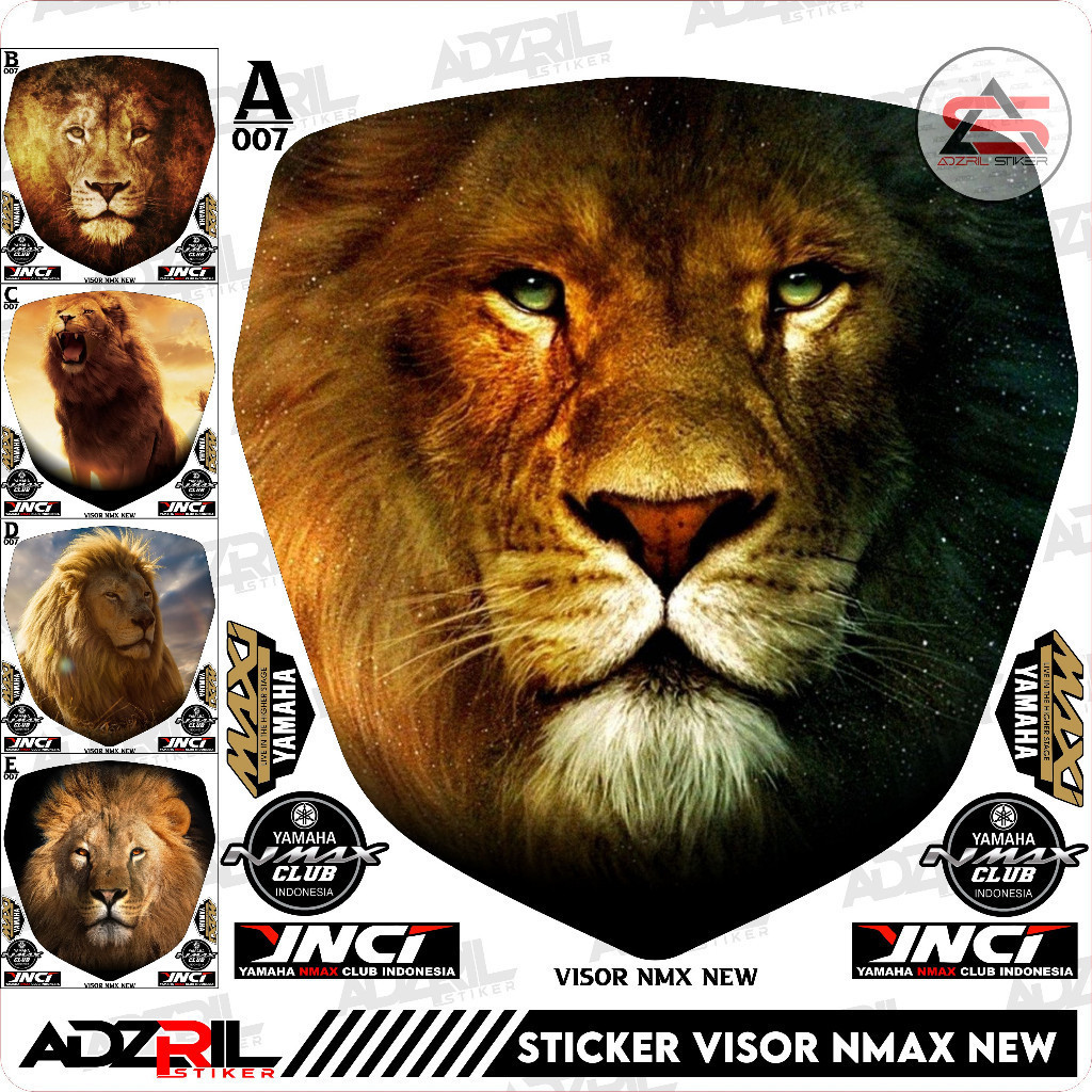 Jual Stiker visor Winshield yamaha Nmax New 155 2020-2022 gambar singa ...