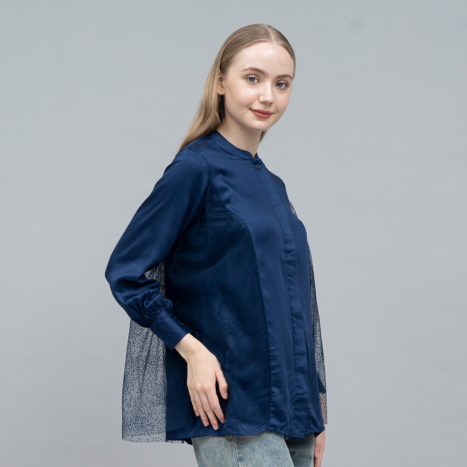 Jual Sarah Shirt in Navy | Shopee Indonesia