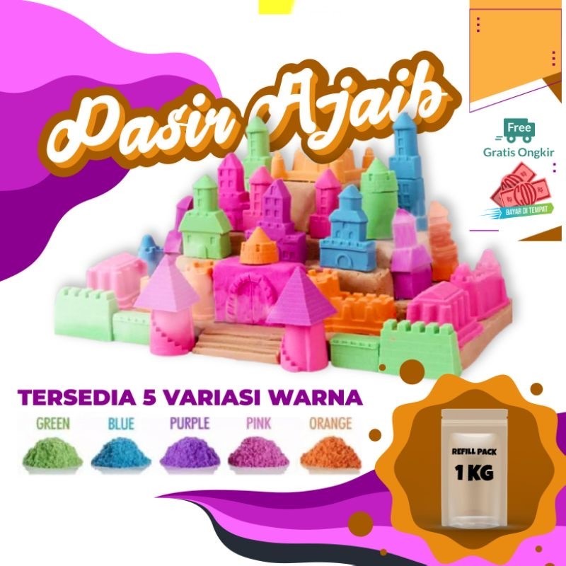 Jual Mainan Anak PASIR AJAIB 1KG / Mainan Sensory Anak Pasir Magic ...