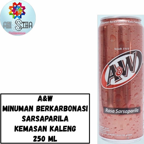 Jual AW Minuman Berkarbonasi Rasa Sarsaparila Kemasan Kaleng 250 ML ...