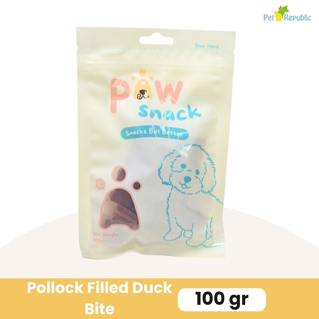 Jual PAWSNACK Snack Anjing Pollock Filled Duck Bite 100g | Shopee Indonesia