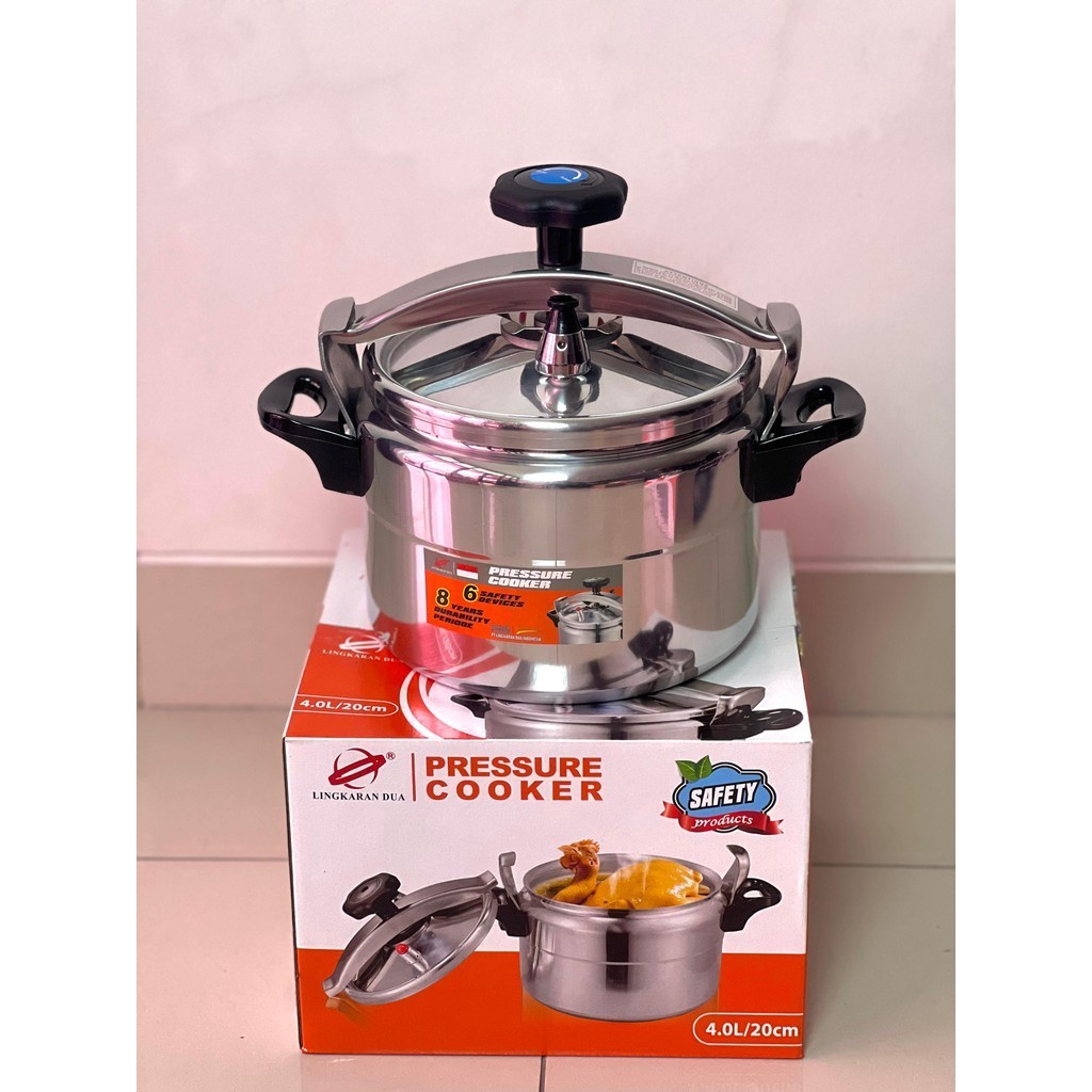 Jual Presto Panci Alumunium Pressure Cooker 4L Premium Lingkaran Dua Type C Panci Presto daging ...