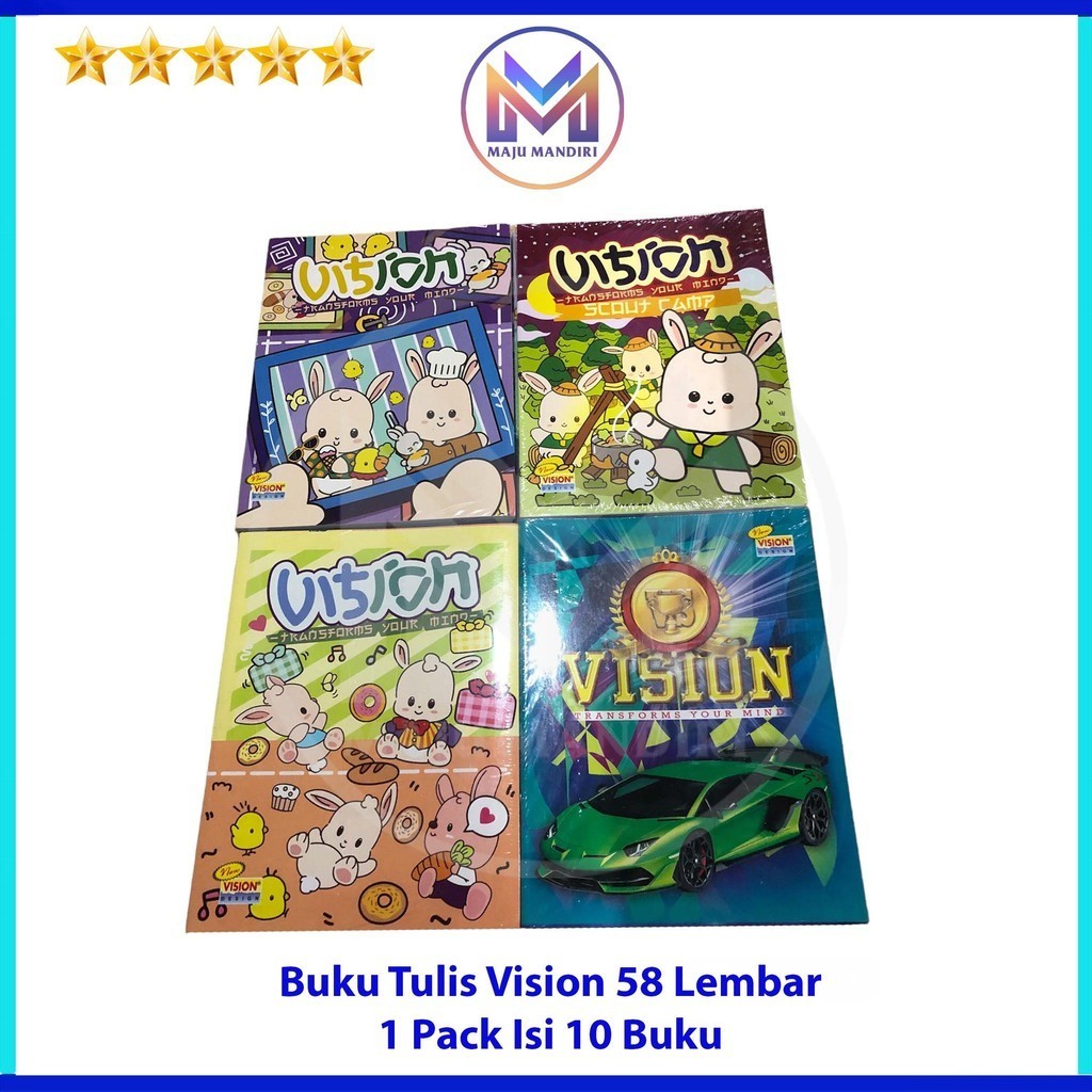 Jual Buku Tulis Vision 58 Lembar / Buku Untuk Sekolah TK SD Ukuran ...