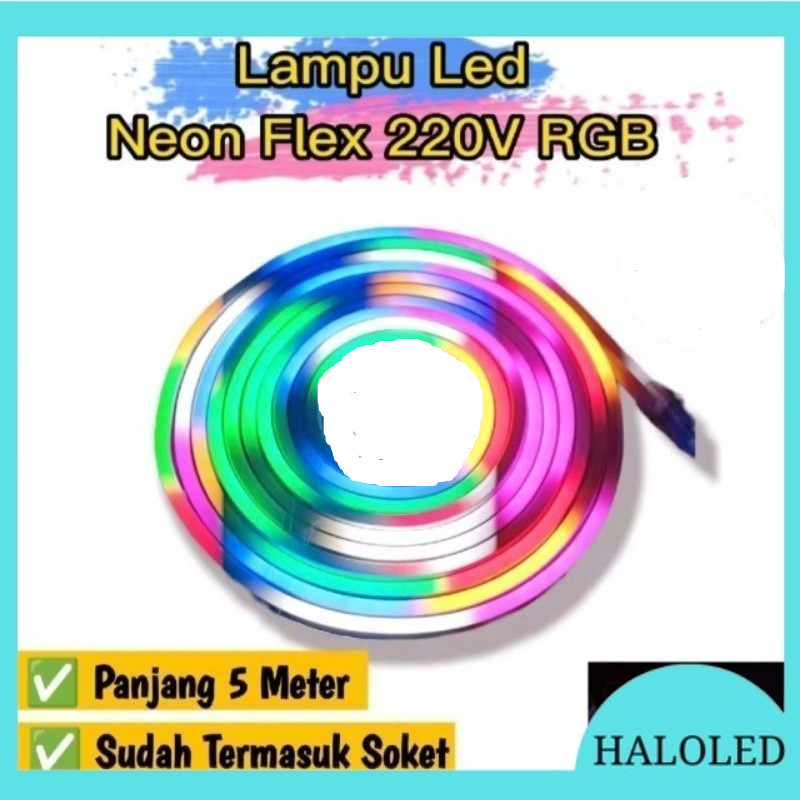 Jual Lampu Led Neon Flex Rgb 220v 5m Flexible Sign Led / Lampu Selang ...