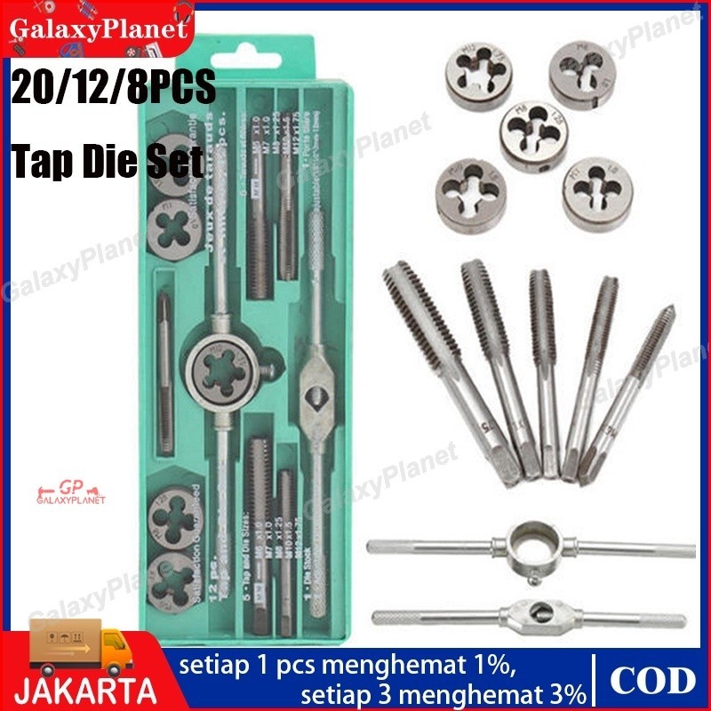 Jual Tap Die Set 12/20 pcs Alat Snai dan Tap Ulir Dart Mur Baut Alat ...