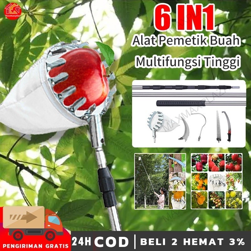 Jual 7/6/3M Tongkat Panjang Untuk Petik Buah metal fruit picker 6M 4in1 Alat Petik Buah Tongkat ...