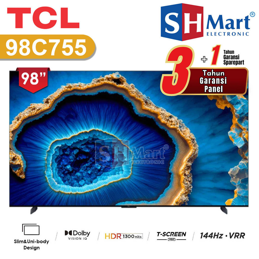 Jual SMART TV TCL 98 INCH 98C755 QD MINI LED 4K UHD NEW GARANSI RESMI ...