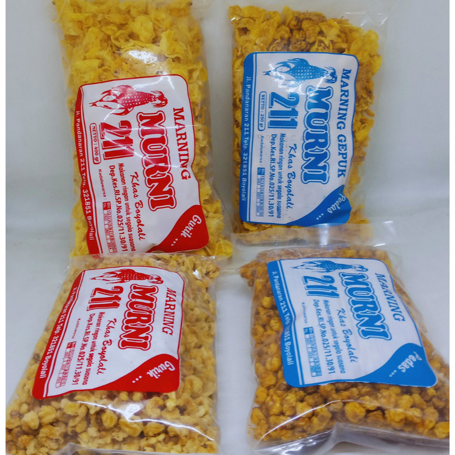Jual Marning Jagung Gepeng-Utuh Rasa Pedas Manis-Gurih Merk Murni 211 ...
