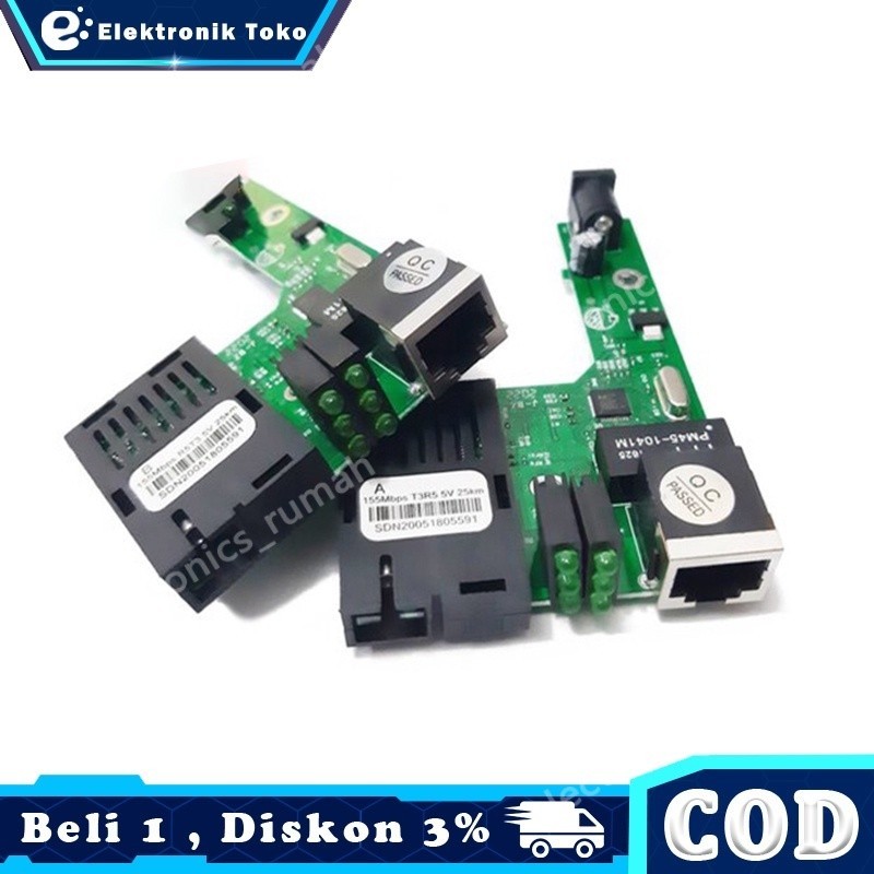 Jual PCB Board HTB-3100 A+B Side A Side B Fiber Optic Media Converter ...