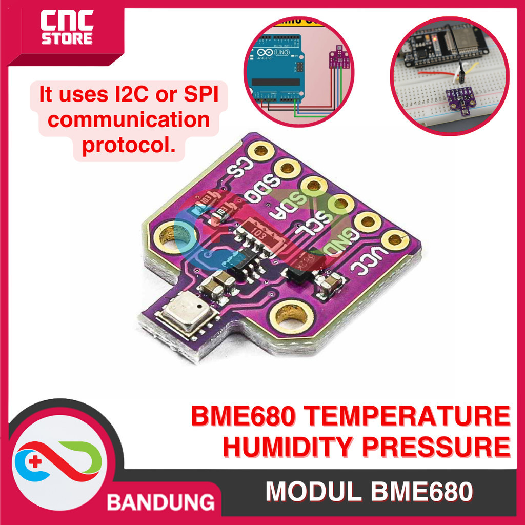 Jual MODUL BME680 TEMPERATURE HUMIDITY PRESSURE & AIR QUALITY GAS ...