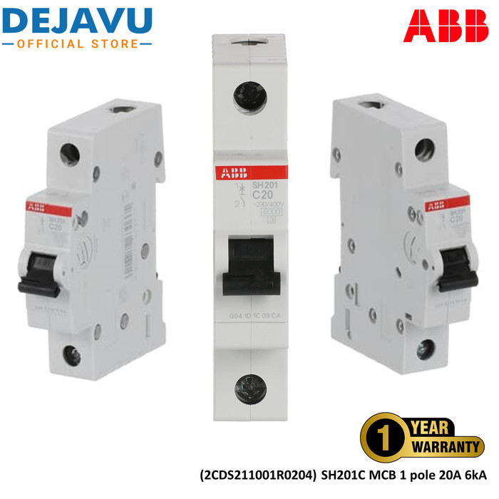 Jual Saklar ABB SH201-C20 (SH201C MCB 1 pole 20A 6kA - 2CDS211001R0204) | Shopee Indonesia