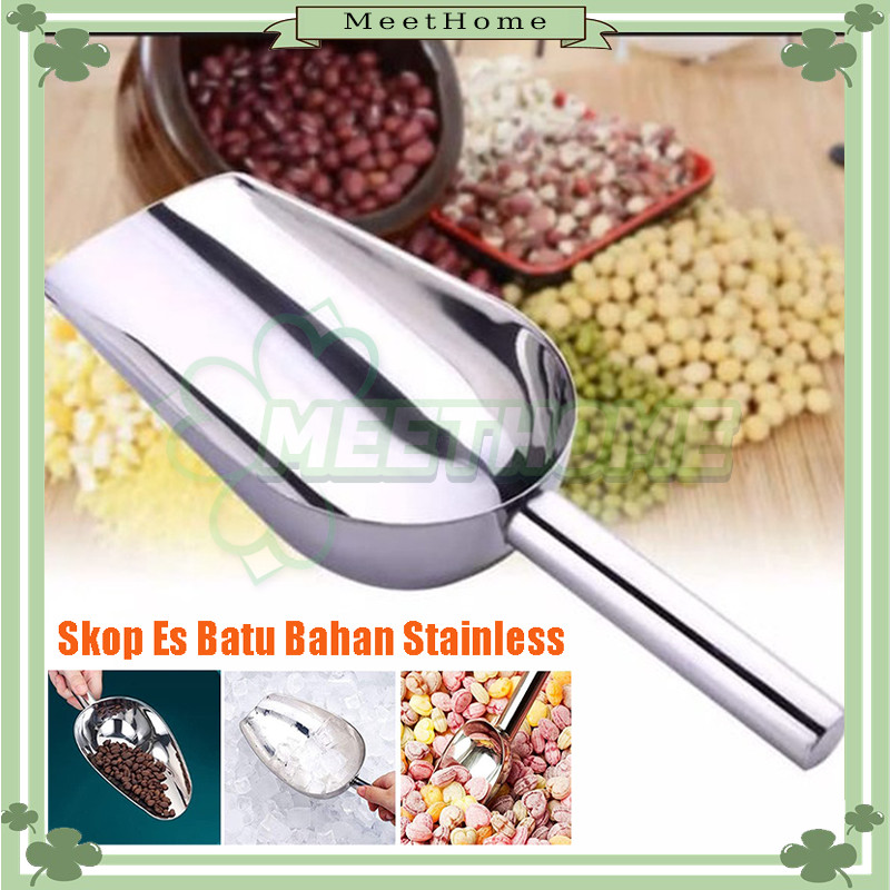 Jual Sendok Skop Es Batu Stainless Tebal/Skop Serokan Beras Tepung/Skop ...