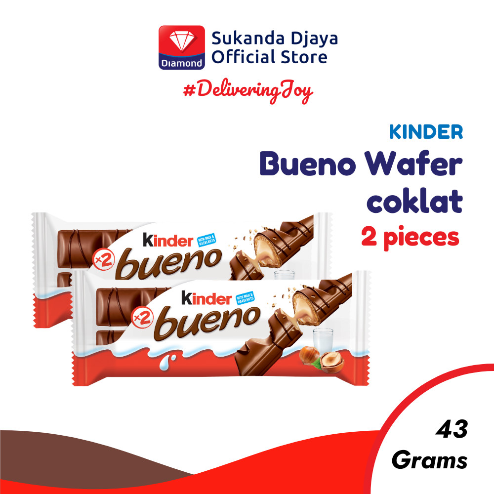Jual Kinder Bueno Wafer Lapis Coklat Isi Krim Susu Lembut dan Hazelnut ...