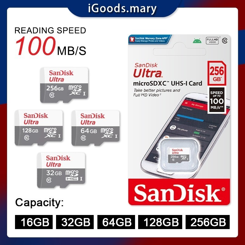 Jual SanDisk Ultra 16GB/32GB/64GB/128GB/256GB MicroSDHC MicroSDXC UHS-I MicroSD Card Memory Card ...