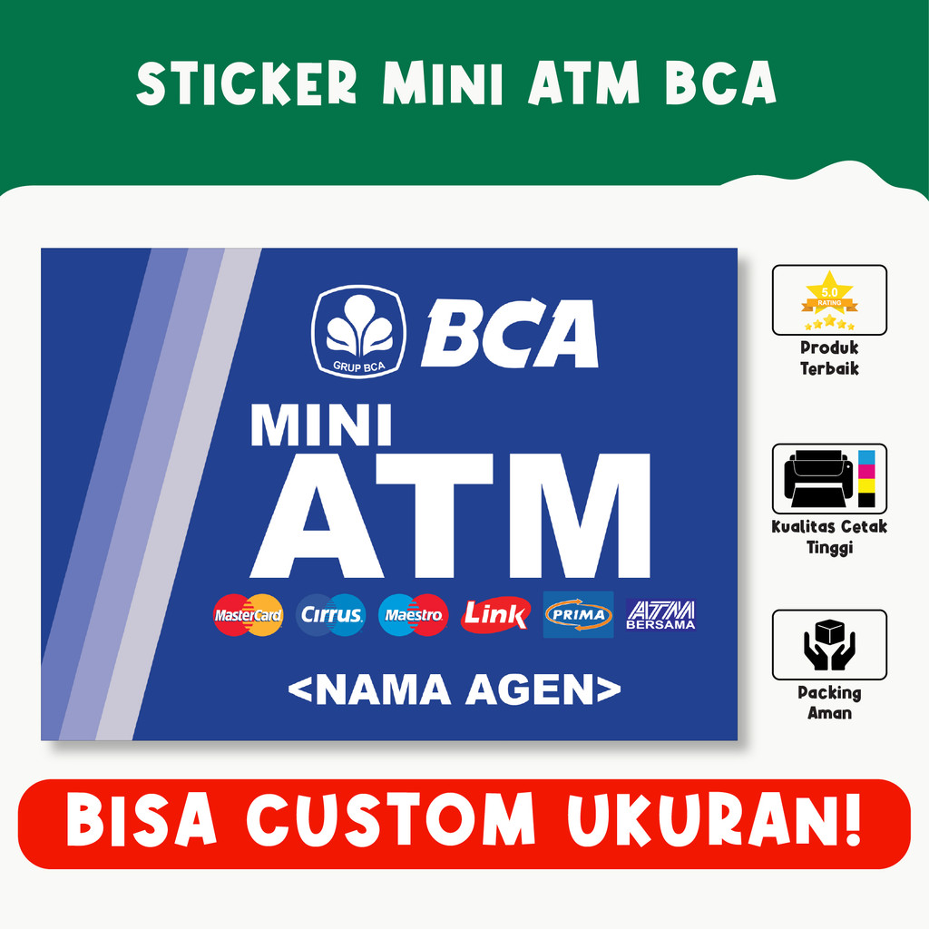 Jual Sticker Mini ATM Bank (BCA, BNI, Mandiri, BRI, BSI) – Tahan Air ...
